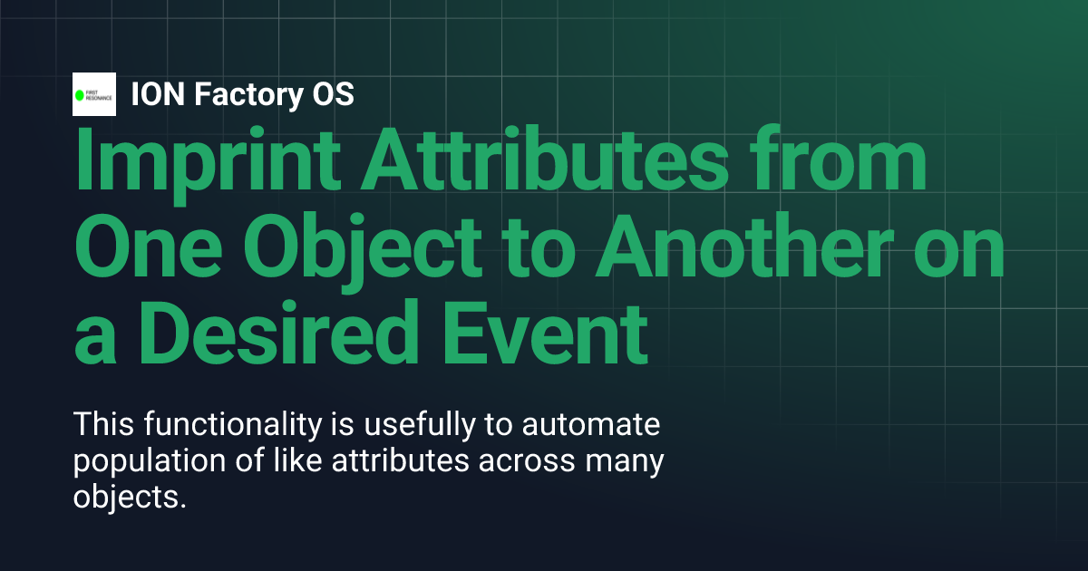 Imprint Attributes from One Object to Another on a Desired Event | ION ...