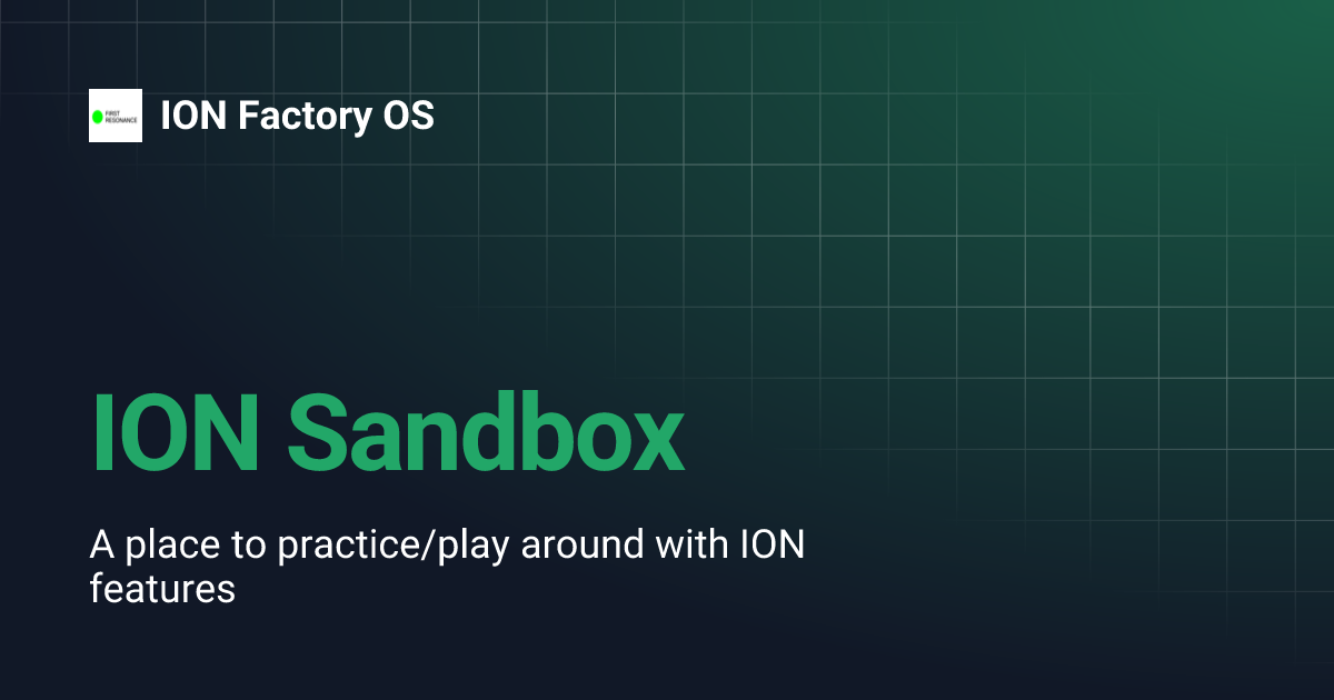 ION Sandbox | ION Factory OS