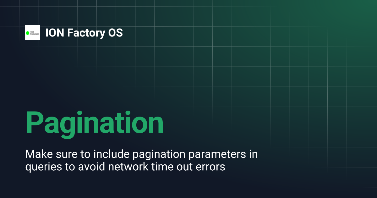 Pagination | ION Factory OS