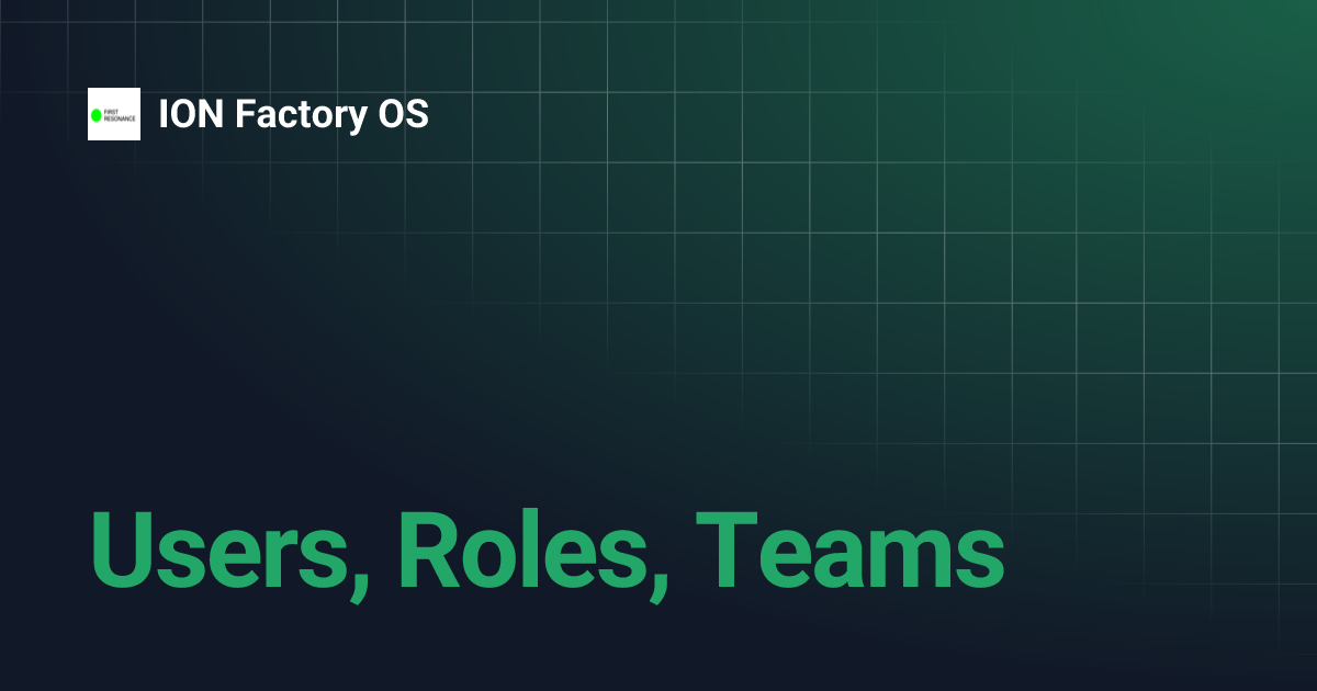 Users, Roles, Teams | ION Factory OS