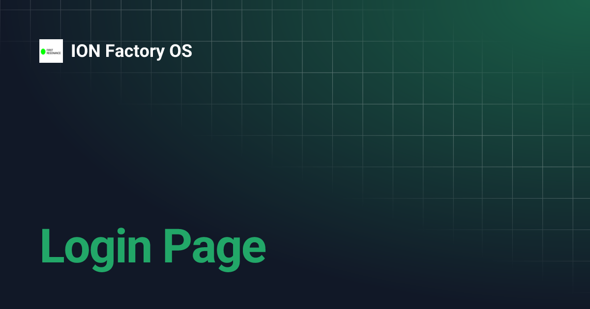 Login Page | ION Factory OS