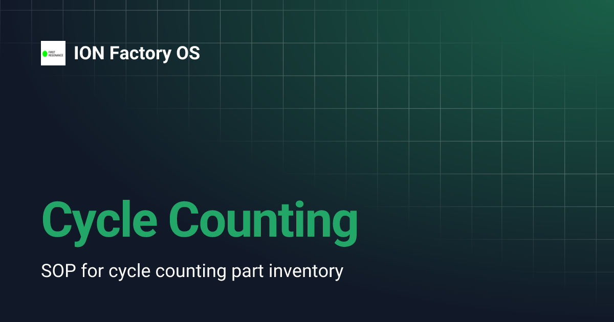Cycle Counting | ION Factory OS