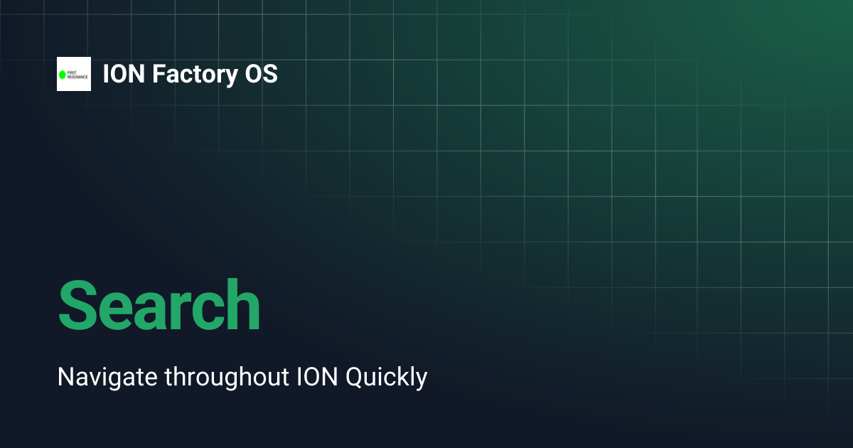 Search | ION Factory OS